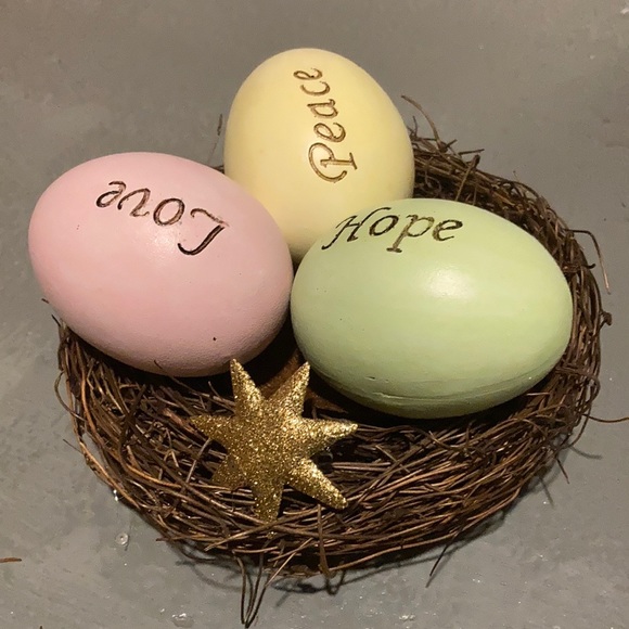 Hand Crafted | Holiday | Peace Hope Love Egg Centerpiece | Poshmark